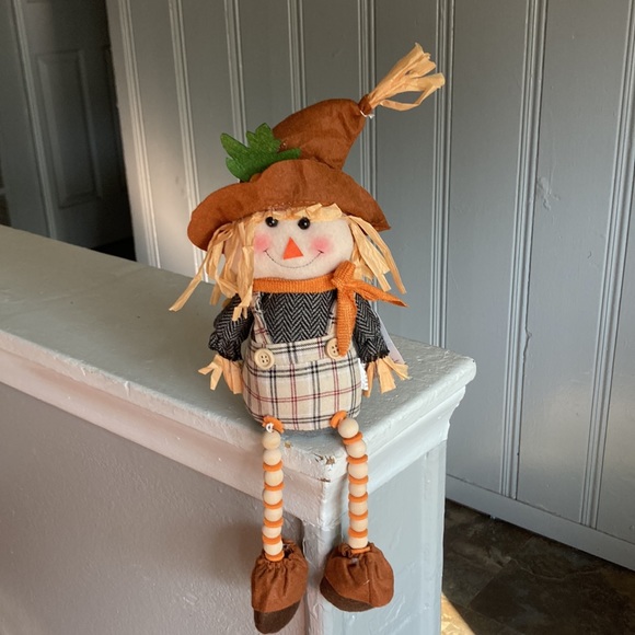 Holiday | Nwt Precious Fall Harvest Scarecrow Ledge Sitter Decoration W ...